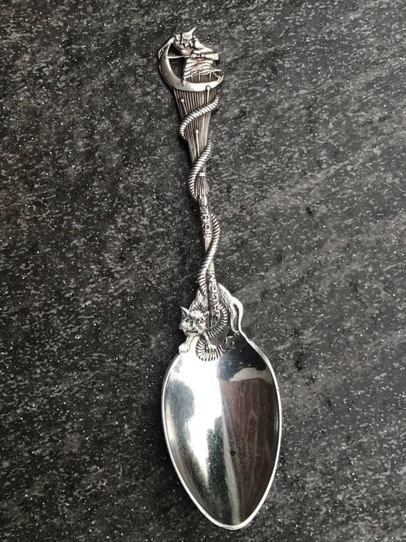 Sterling Silver Antique Souvenir Salem Witch Spoon by Daniel