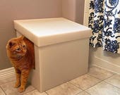 The Pet Lover's Original Angled Litter Box by Kitangle on Etsy