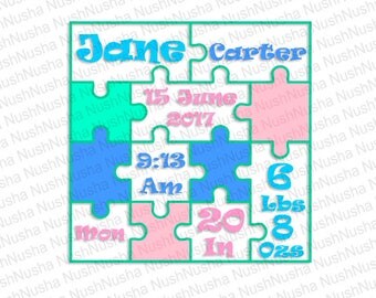 Birth stats svg | Etsy