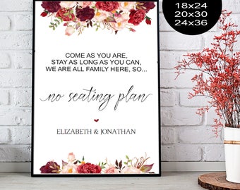 No seating plan sign | Etsy
