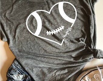 Football heart svg | Etsy