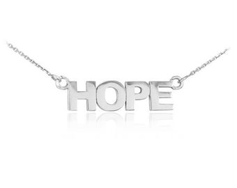 Silver hope necklace | Etsy