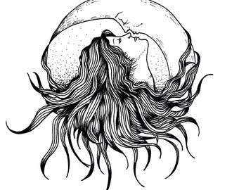 Angels Kiss romantic art print of two embracing lovers Angel