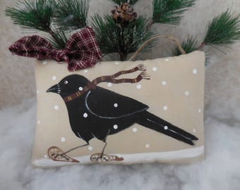 Folk art crow | Etsy