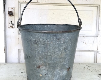 Vintage metal bucket | Etsy