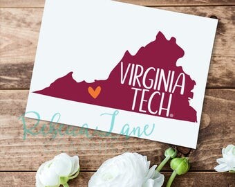 Virginia tech decal | Etsy