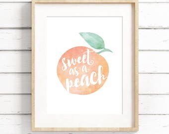 Peach print | Etsy