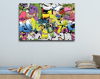 Graffiti art canvas | Etsy