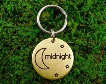 Moon dog tag | Etsy