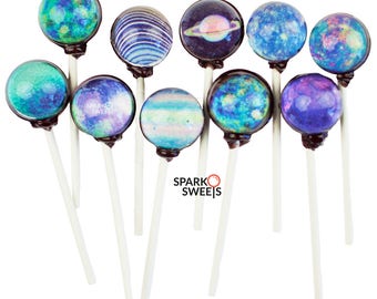Sparko Sweets Galaxy Lollipops Star Designs 10 Pieces with