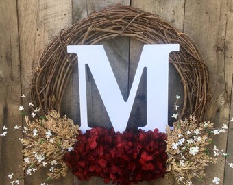Monogram wreath | Etsy