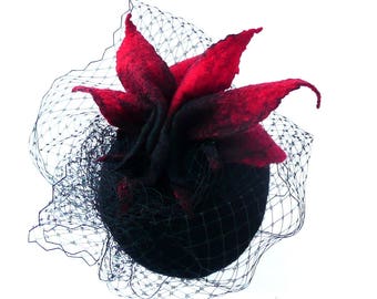 Red fascinator | Etsy