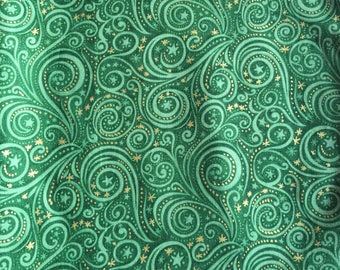 Green star fabric | Etsy