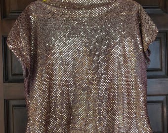 Gold sequin top | Etsy