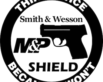 Smith and Wesson M&P logo vinyl gun decal SIZE and COLOR