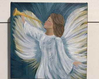 Angel painting | Etsy