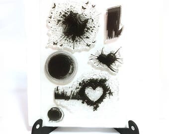 Paint splatter stamp | Etsy