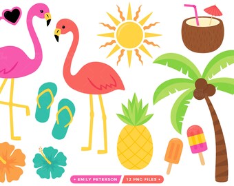 Flamingo clip art | Etsy