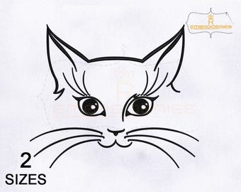 Cat face outline | Etsy