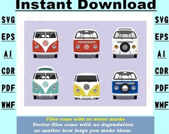 Vw bus stencil | Etsy