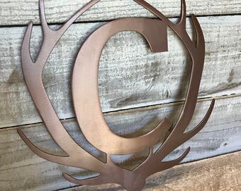 Deer antler monogram | Etsy