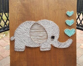 Elephant string art | Etsy