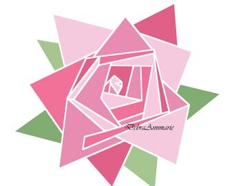 Geometric roses | Etsy