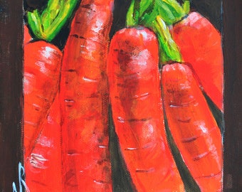 Carrot painting | Etsy
