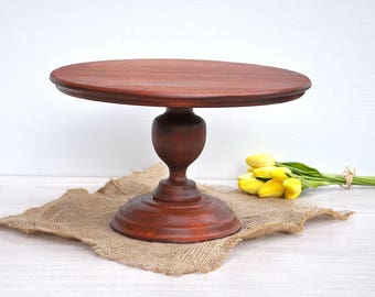 Wood pedestal stand | Etsy