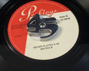 new ring 45 RPM sun Record Adapter CENTER silver 925 DJ elvis