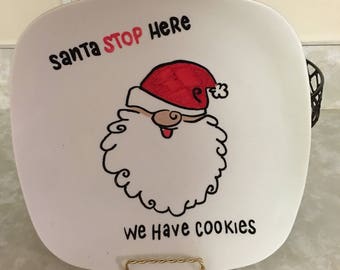 Santa plate | Etsy