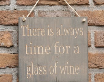 Always Time for a Glass of Wine Vinyl Sticker Decal