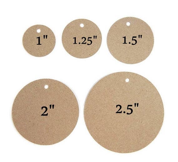 Round Tags Kraft Tags Circle Tags Several Sizes to Choose