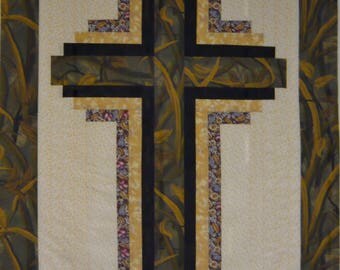 Cross Quilt pattern Log Cabin Christian Cross Twin size: