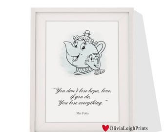 Mrs potts print | Etsy