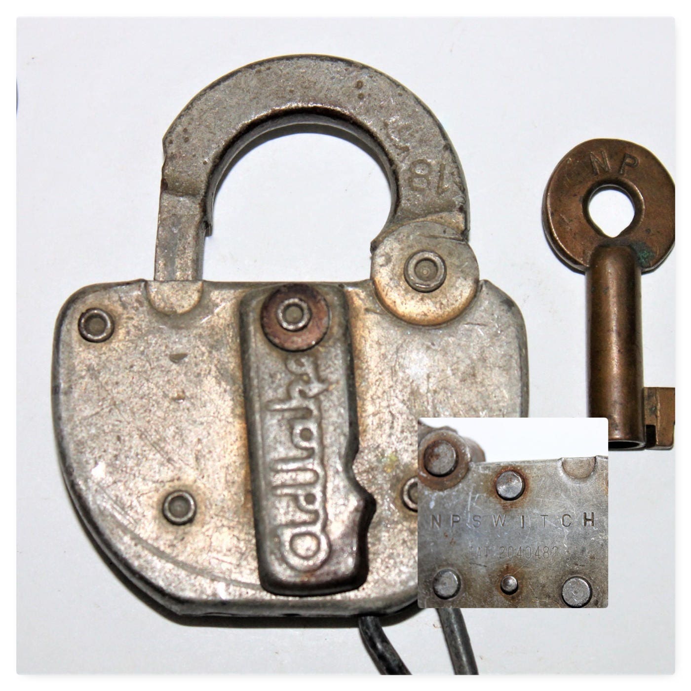 Vintage Adlake Switch Lock made for the Northern Pacific Railroad with ...