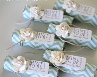 ON SALE Mint wedding Favors Set of 24 mint rolls