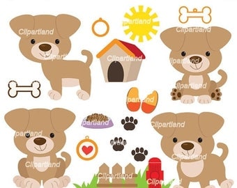 CUTE PUPPY 1 Digital Clipart Set Puppy Clipart Dog
