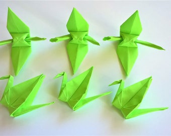 Green origami paper | Etsy