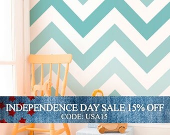 Teal chevron pattern | Etsy