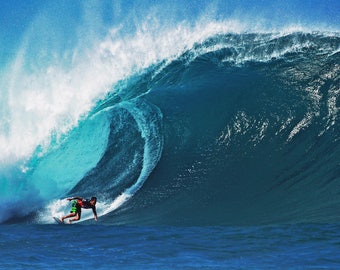 Surfing Photography Vintage Waimea Bay Hawaii Big Wave Surf