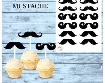 Mustache cake topper | Etsy