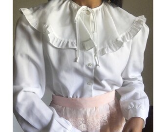 Ruffle collar blouse | Etsy