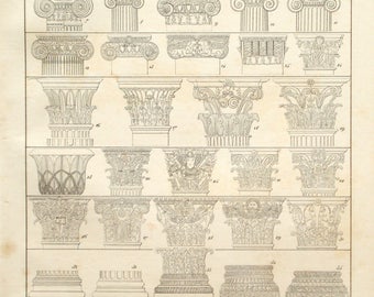 Ancient Greek Architecture 1906 Edwardian Vintage Print Steel