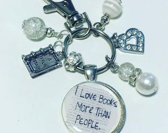 Book Keychain SMALL Book Keyring Personalized Keychain Book