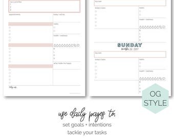Daily Planner Day Planner Printable day to a page half size