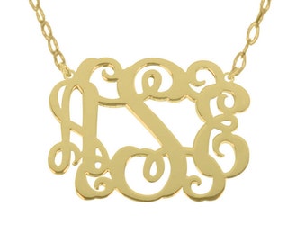 Monogram necklace | Etsy