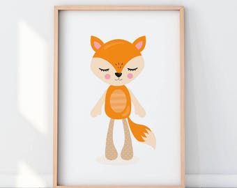 Fox printable | Etsy