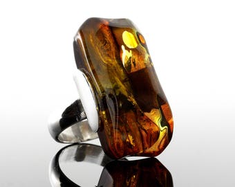 Baltic amber ring | Etsy