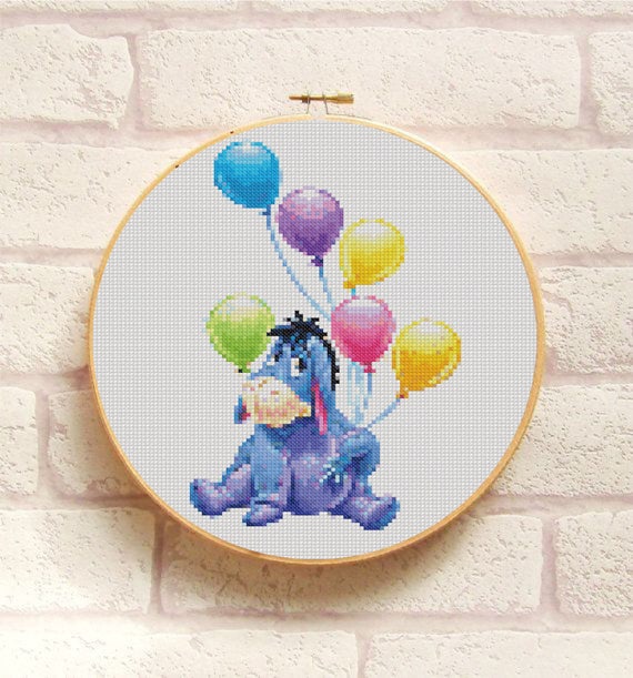 EEYORE DONKEY Cross Stitch Pattern PDF Embroidery Cute